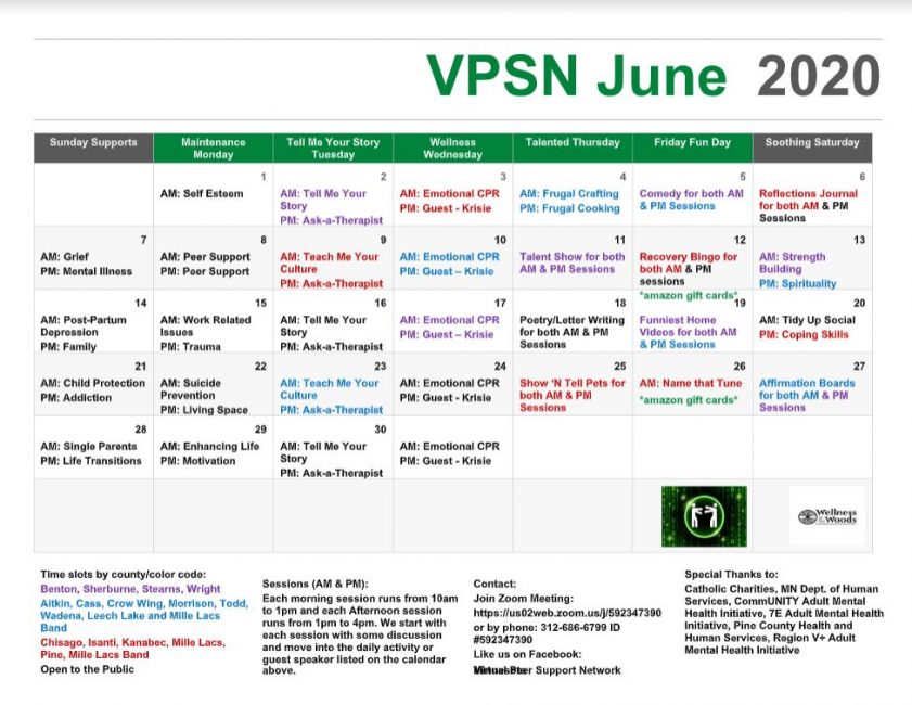 June VSPN Calendar – AdultMentalHealth.org